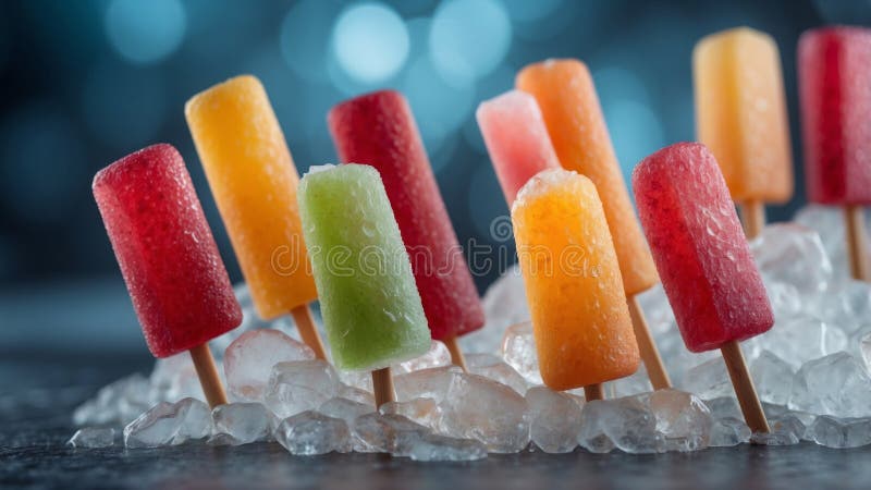 Ice Treats with Icy Flavors in Stick Form. Stock Photo - Image of club ...
