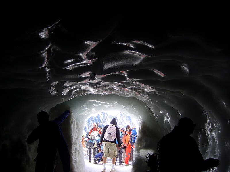 An Ice Tunnel on the Mont Blanc Mountain Massif Editorial Stock Photo ...
