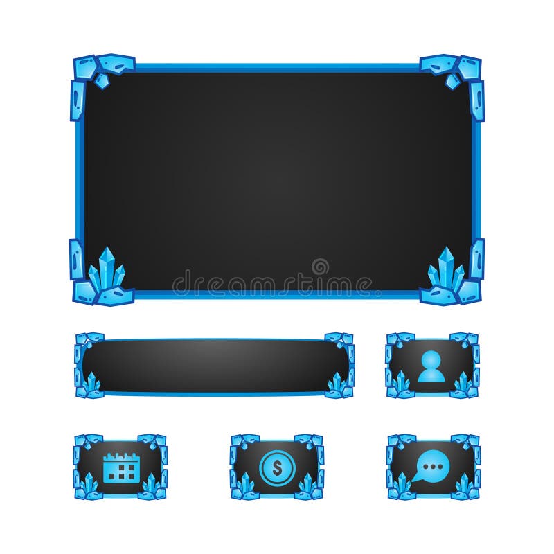 Ice Twitch Overlay Set Design Concept Vector Stock Illustration ...