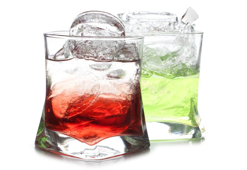Ice in two color beakers stock image. Image of refreshment - 23591665
