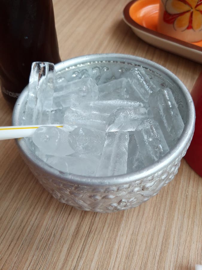 Ice Water bowl in thailand stock photo. Image of cuisine - 192202456