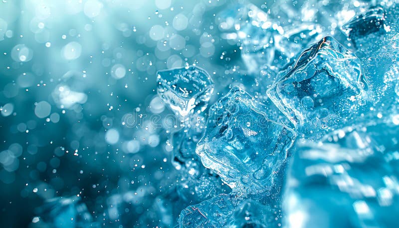 Ice Water Droplets on the Surface of the Water Stock Photo - Image of ...