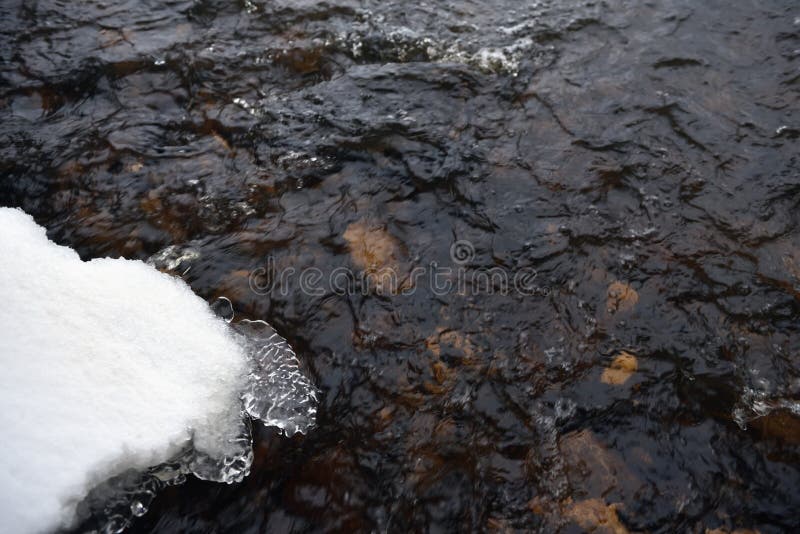 Ice and water flow stock image. Image of refraction - 139187317