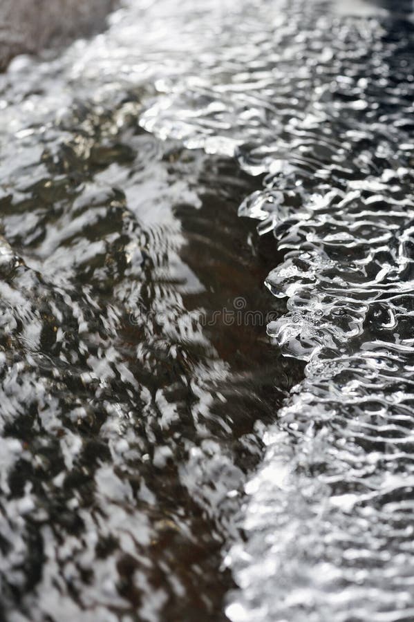 Ice and water flow stock image. Image of frozen, natural - 68313213