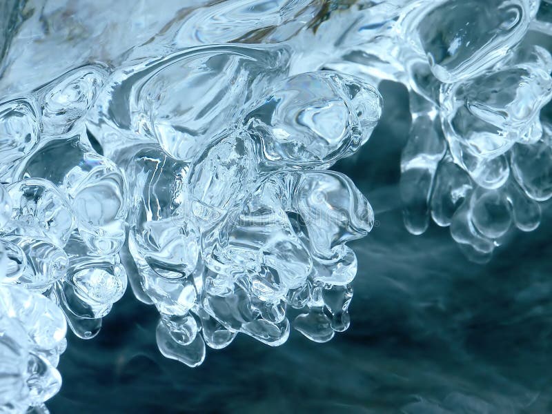 Ice, Water Form and Forest Stream Stock Photo - Image of cold, frozen ...