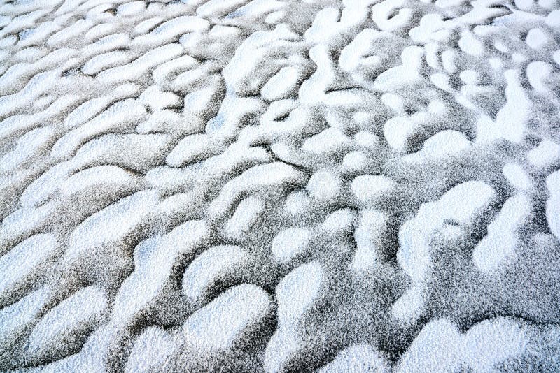 The Patterns on the Frozen Lake. Stock Image - Image of surface, frost ...