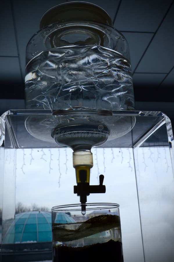 Ice in Water in a Glass Container Stock Image - Image of refreshment ...