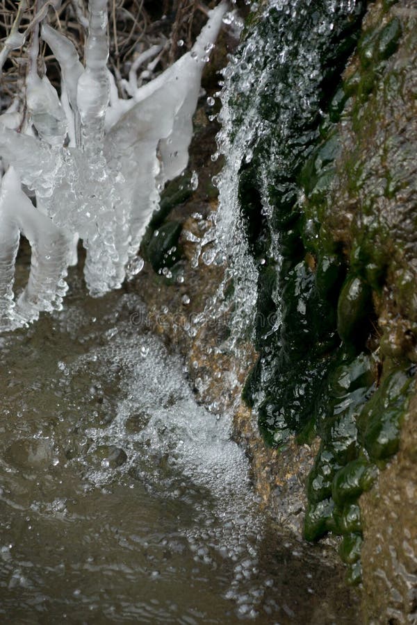 Ice and water. stock photo. Image of icicle, cold, waterfall - 86019724
