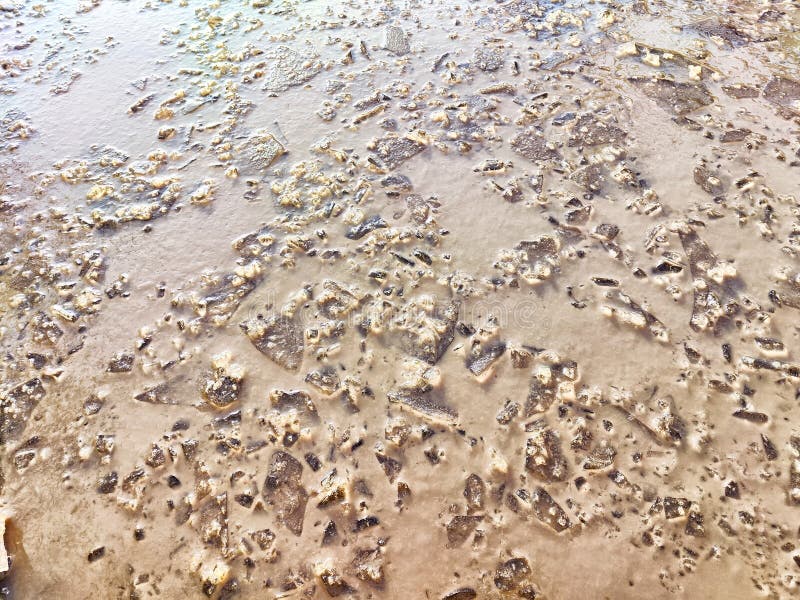 Ice and Water in the Spring in Flood. Puddle. Background, Texture ...