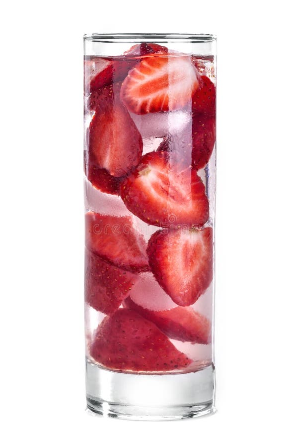 Ice Water with Strawberries Stock Image - Image of glass, berry: 72642713
