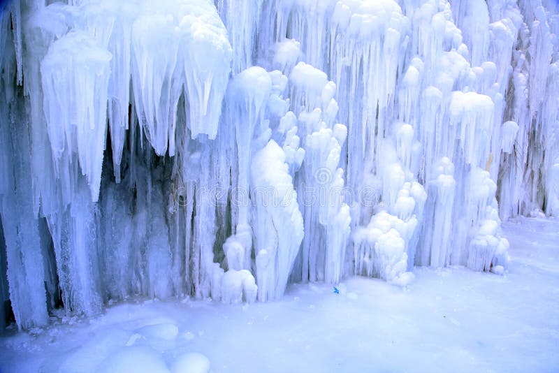 Ice waterfall stock image. Image of frosty, white, pattern - 173399457