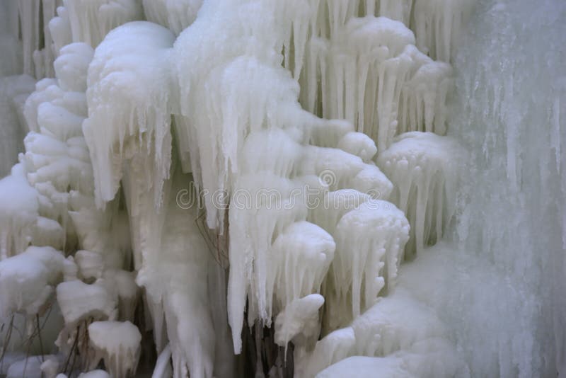 Ice Waterfall, Natural Landscape in Winter Stock Image - Image of ...