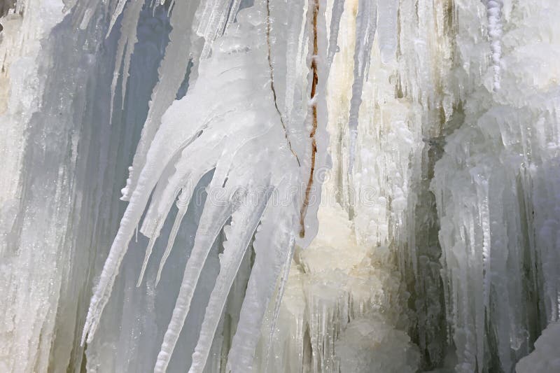 Ice Waterfall, Natural Landscape in Winter Stock Photo - Image of ...