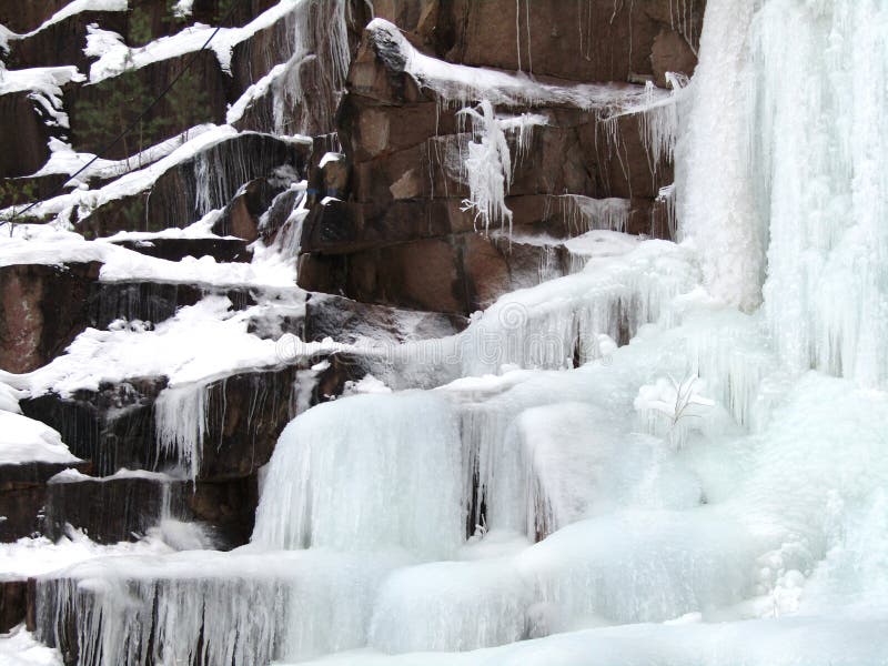 Ice waterfall on the rocks stock image. Image of waterfall - 138204673