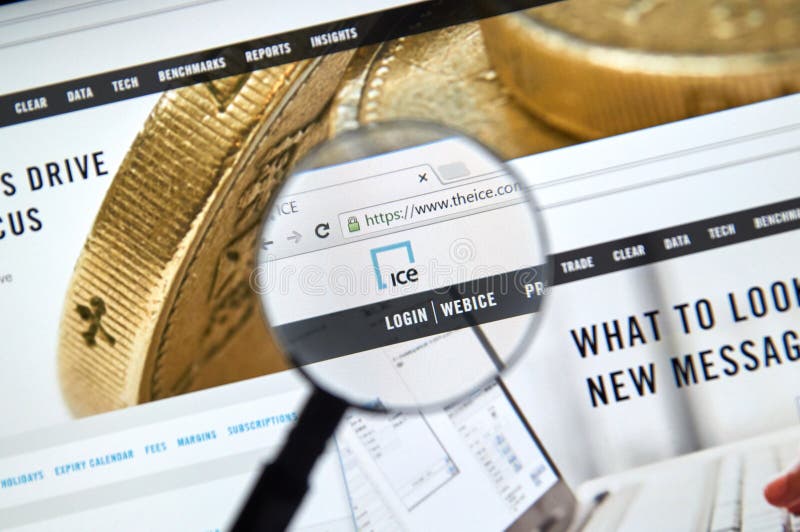 ICE web page editorial image. Image of brokers, acquisition - 73650365