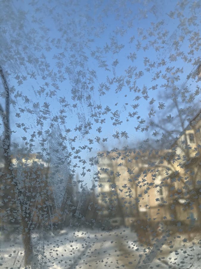 Ice on the window close up stock image. Image of leaf - 269583819