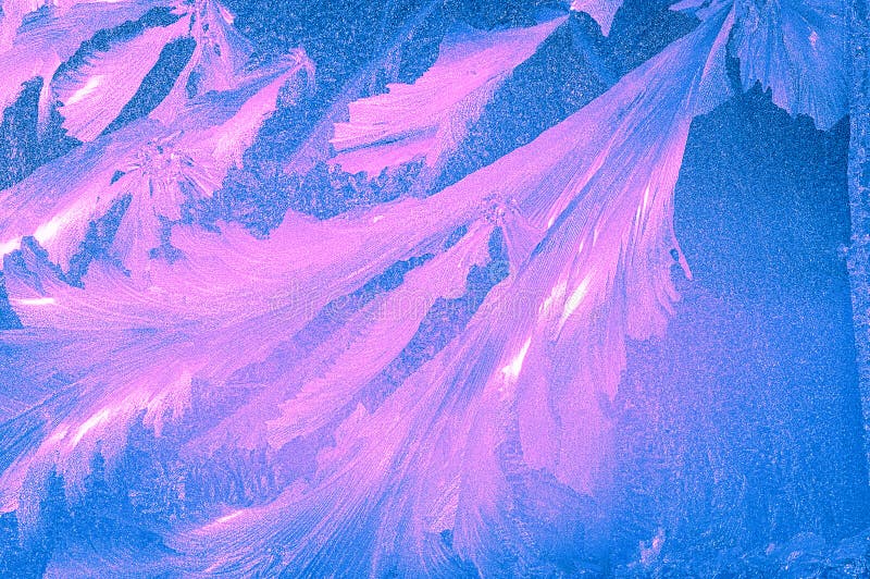 Ice Window Frosted Abstract Blue Pink Background Stock Photo - Image of ...