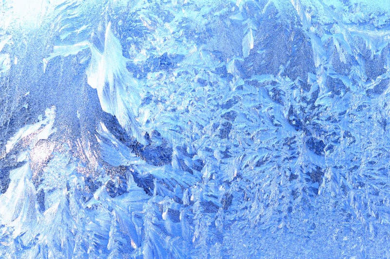 Ice Window Frosted Blue Abstract Background Stock Image - Image of ...