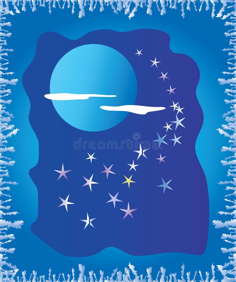 Ice window with moon. stock vector. Illustration of vector - 11174724