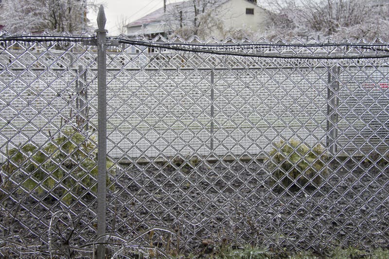 Ice wire mesh fence stock photo. Image of frost, horizontal - 46757734