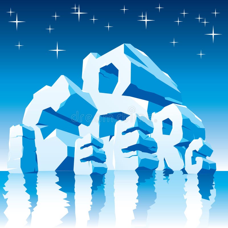 Iceberg. 3D Letters of Ice. Icy Letters Typography Stock Vector ...