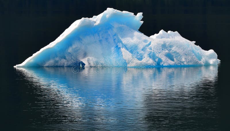 Iceberg. Black background. stock photo. Image of transparent - 67337776