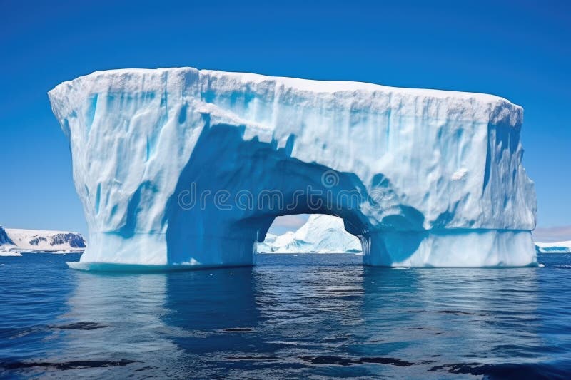 Iceberg Breaking Off from a Glacier into Sea Stock Photo - Image of ...