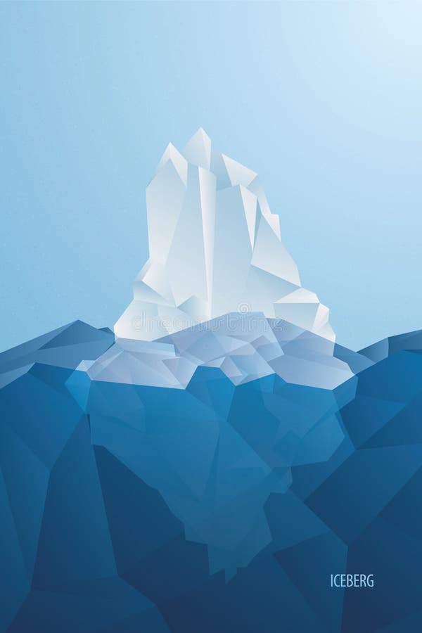 Iceberg. Chopped Blue Ice in Ocean Stock Vector - Illustration of ...
