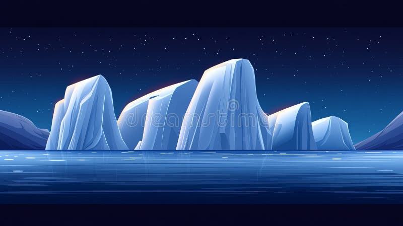 An Iceberg is Depicted with a Substantial Underwater Portion ...