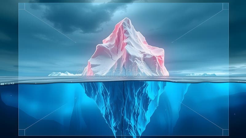 Iceberg with digital data. stock illustration. Illustration of global ...