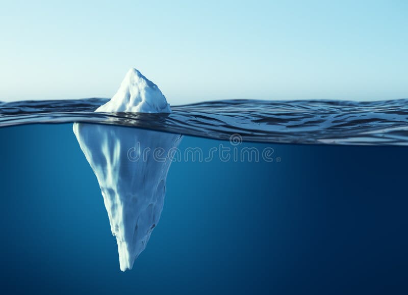 Iceberg Floating in the Ocean with a Large Submerged Section Visible ...