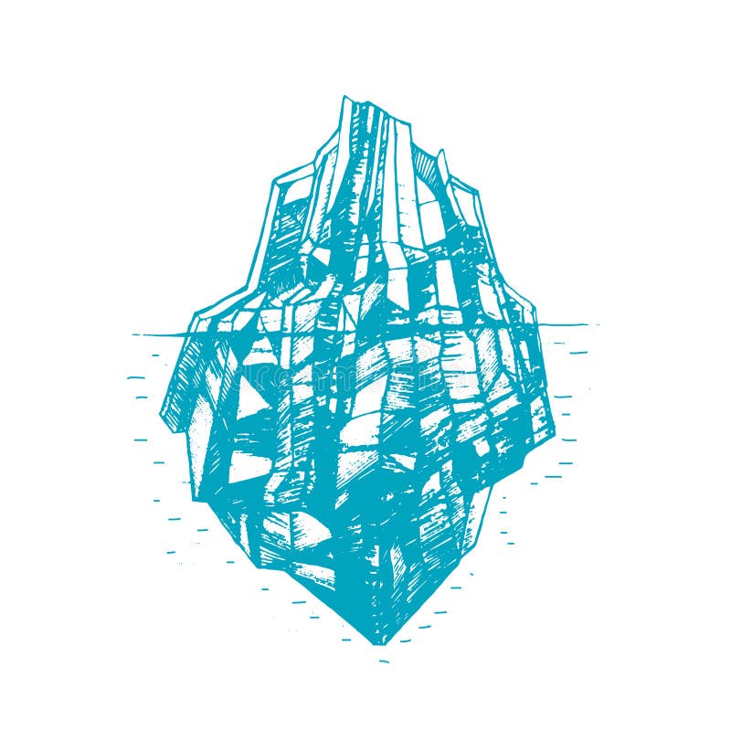 Iceberg Hand Draw Sketch. Vector Stock Vector - Illustration of draw ...