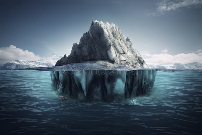 Iceberg - Hidden Danger and Global Warming Concept Stock Illustration ... Iceberg - Hidden Danger and Global Warming Concept Stock Illustration ...
