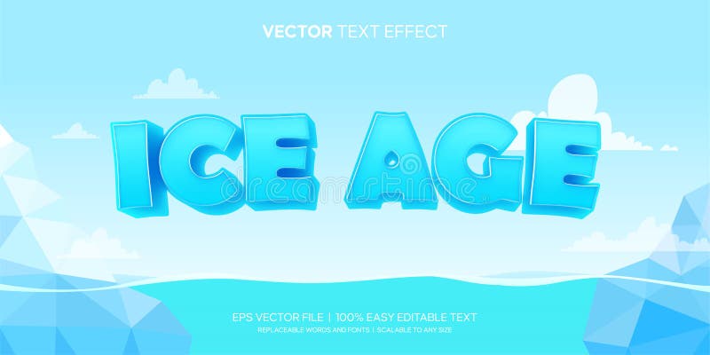 Iceberg, Ice Cube, Ice Age 3d Style Cold Editable Text Effect Stock ...
