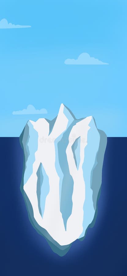 Iceberg Illustration with Blue Sky Backdrop Stock Illustration ...