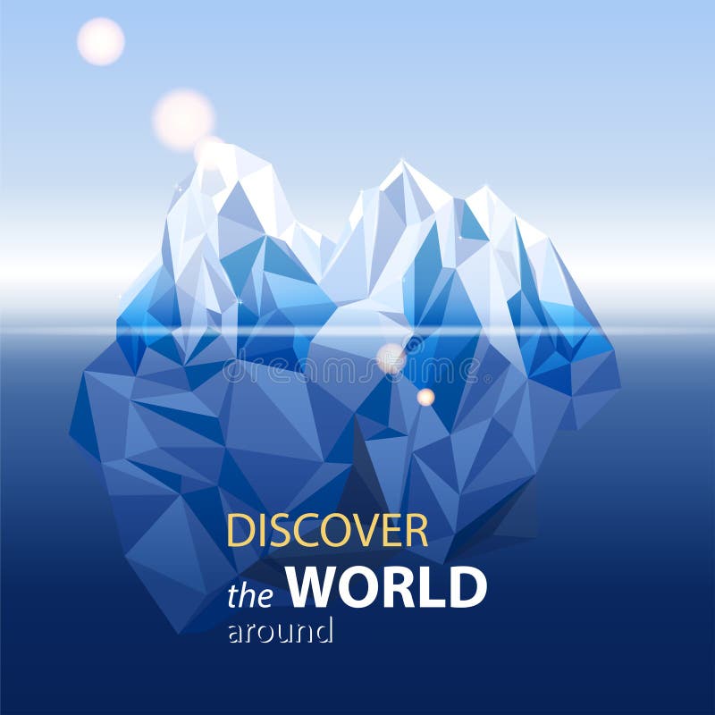 Iceberg stock vector. Illustration of polygon, melting - 34855367