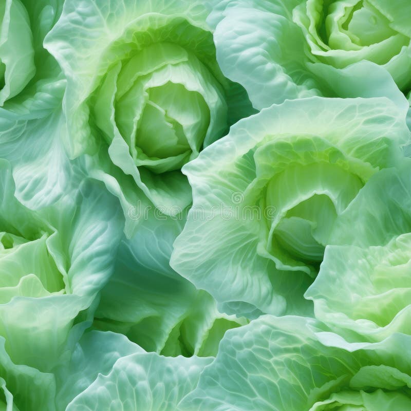 Iceberg Lettuce Pattern Ultra Realistic Stock Illustration ...