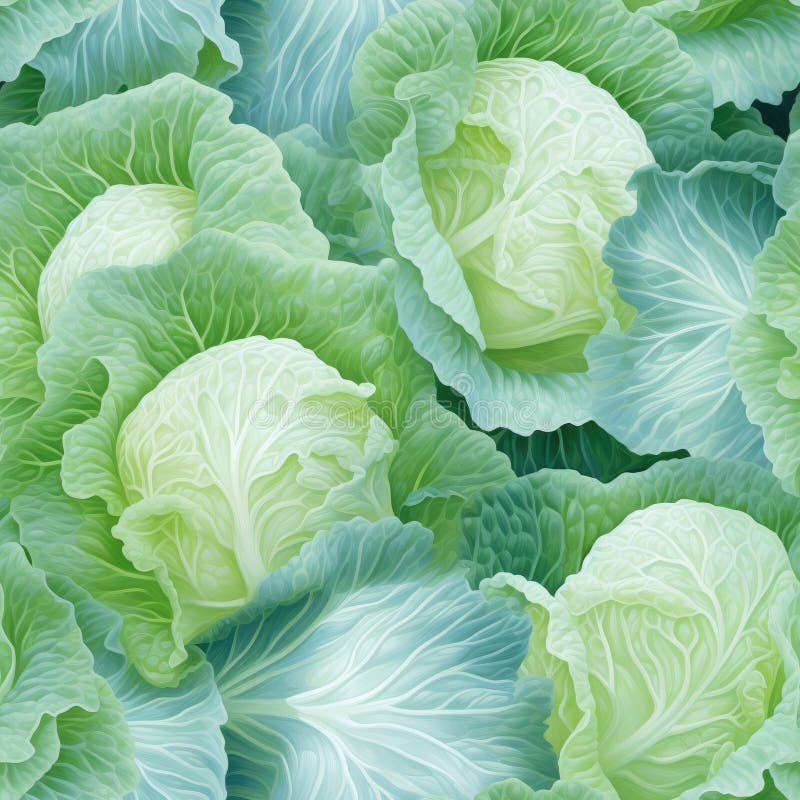 Iceberg Lettuce Pattern Ultra Realistic Stock Illustration ...