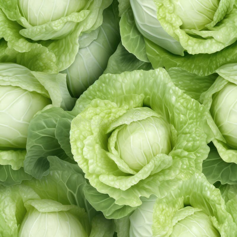 Iceberg Lettuce Pattern Ultra Realistic Stock Illustration ...
