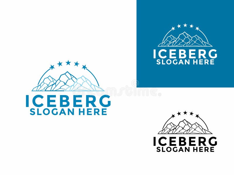 Iceberg Logo Design Vector, Mountain Lake Logo, Awesome Iceberg Logo ...