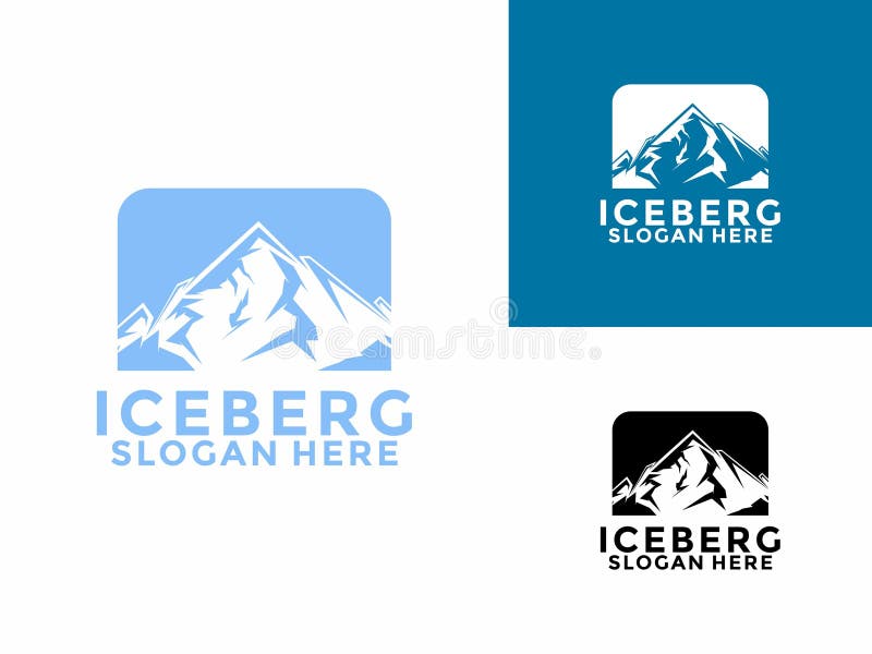 Iceberg Logo Design Vector, Mountain Lake Logo, Awesome Iceberg Logo ...