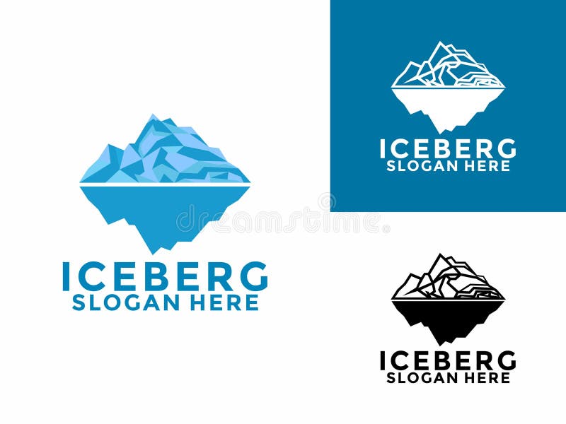 Iceberg Logo Design Vector, Mountain Lake Logo, Awesome Iceberg Logo ...