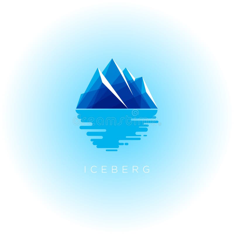 Iceberg Logo. Iceberg Emblem Blue Transparent Iceberg with Reflection ...