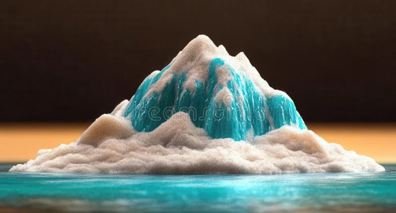 Iceberg Made from Sand and Ice-like Material in a Surreal Setting Stock ...