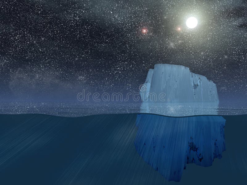 Iceberg at night stock illustration. Illustration of moon - 16617241