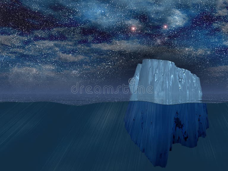 Iceberg at night stock illustration. Illustration of floating - 18534981