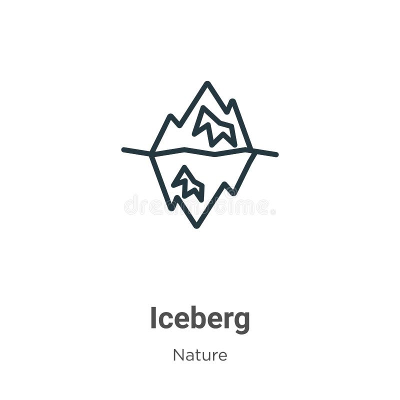 Iceberg Outline Vector Icon. Thin Line Black Iceberg Icon, Flat Vector ...