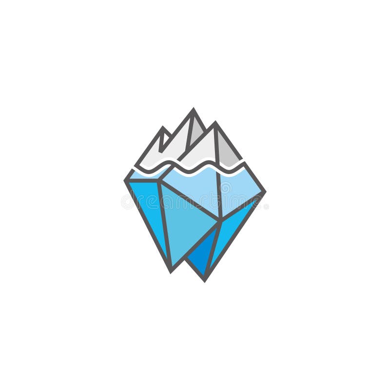 Iceberg Phenomenon Simple Color Geometric Lines Icon Vector Stock ...