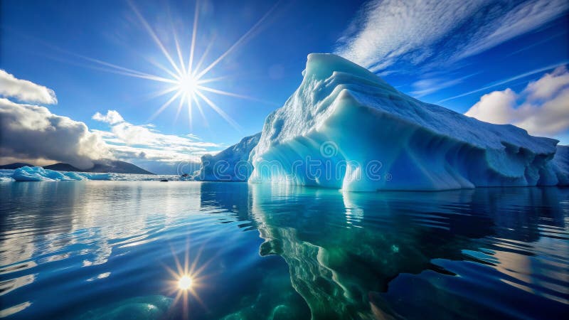 Iceberg Reflection in Glacial Water, Photography, Sun, Blue, Water ...