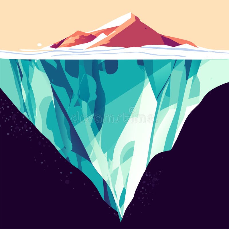 Iceberg in the Sea. Vector of a Mountain Landscape. AI Generated Stock ...